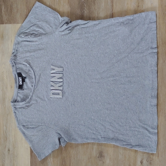 Dkny | Tops | Dkny Womens Raised Glitter Embossed Logo Tshirt Size L | Poshmark